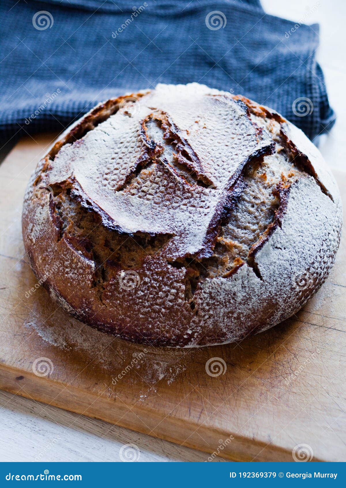 Rustic Artisanal Wholewheat & Rye Bread Loaf Stock Image - Image of ...