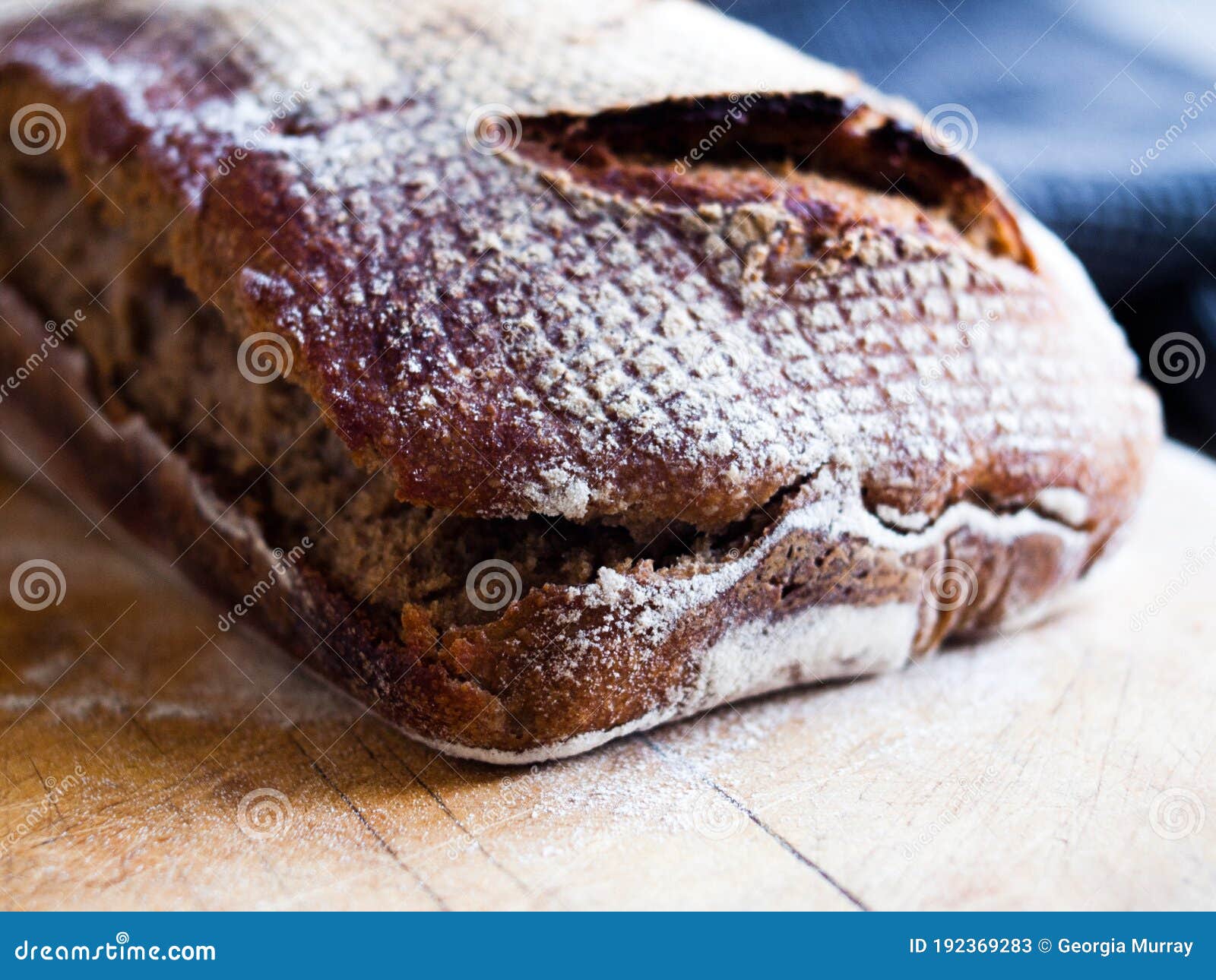 Rustic Artisanal Wholewheat & Rye Bread Loaf Stock Image - Image of ...