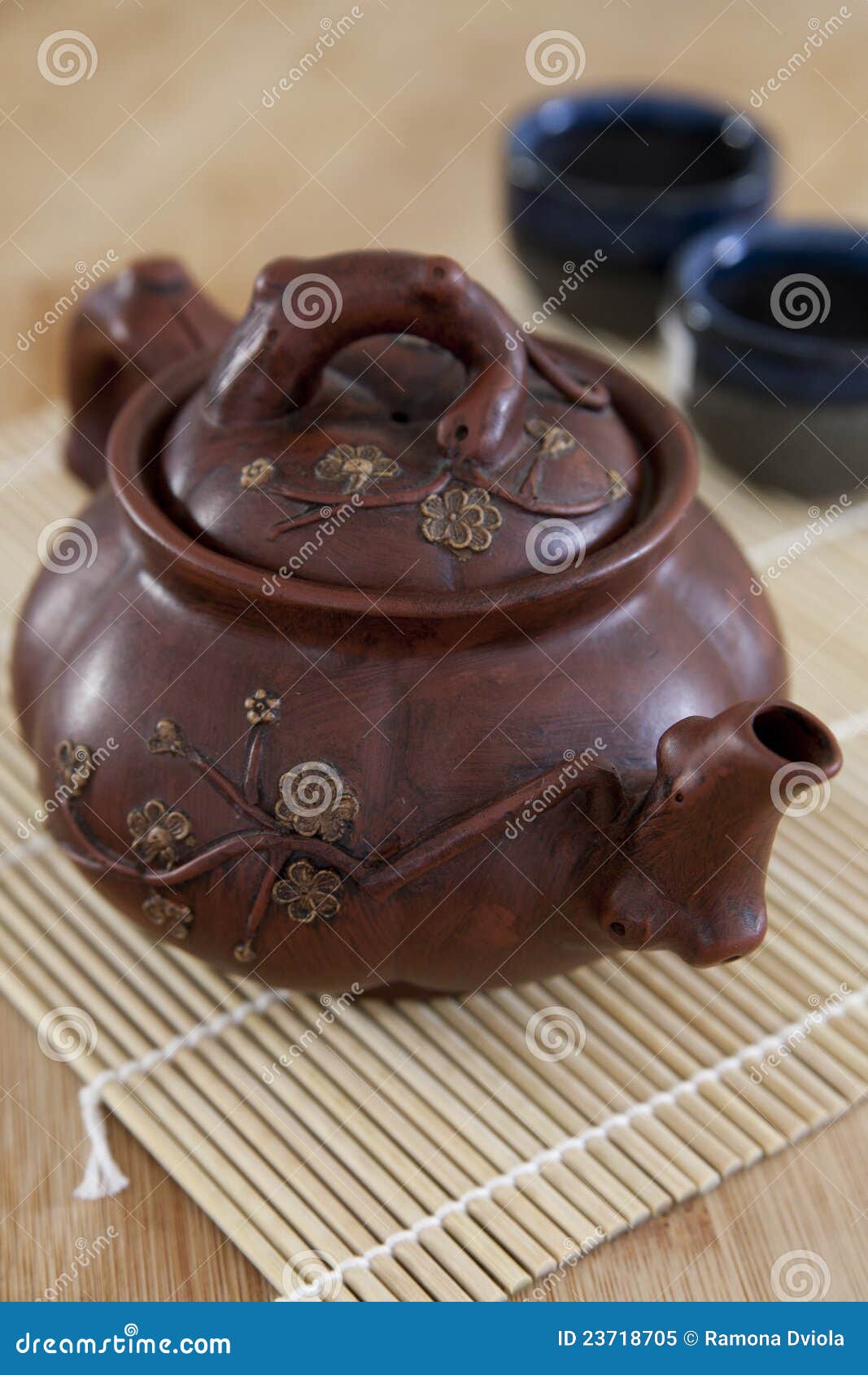 Rustic Asian Ceramic Teapot Stock Image - Image of leaves, asian: 23718705