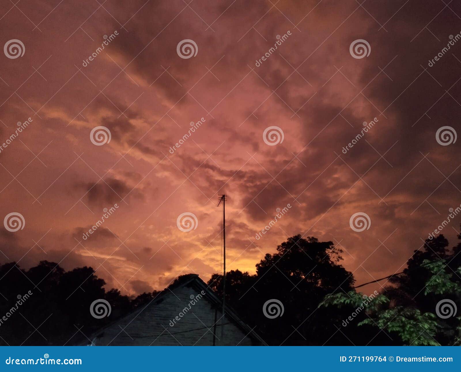 Rustic Atmosphere with a Charming Light in the Sky Stock Photo - Image ...
