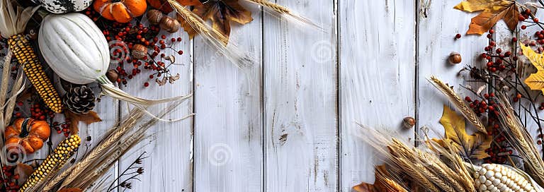 Rustic Autumn Background with Fall Elements Stock Illustration ...