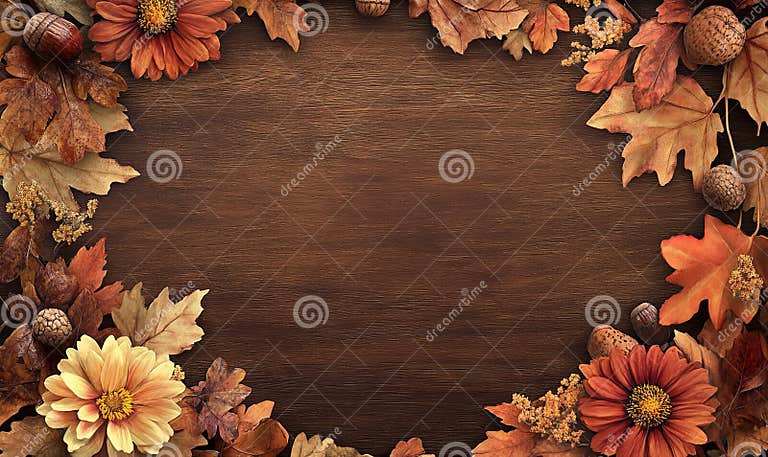 Rustic Autumn Forest Frame Background Quality Picture Quality. Stock ...