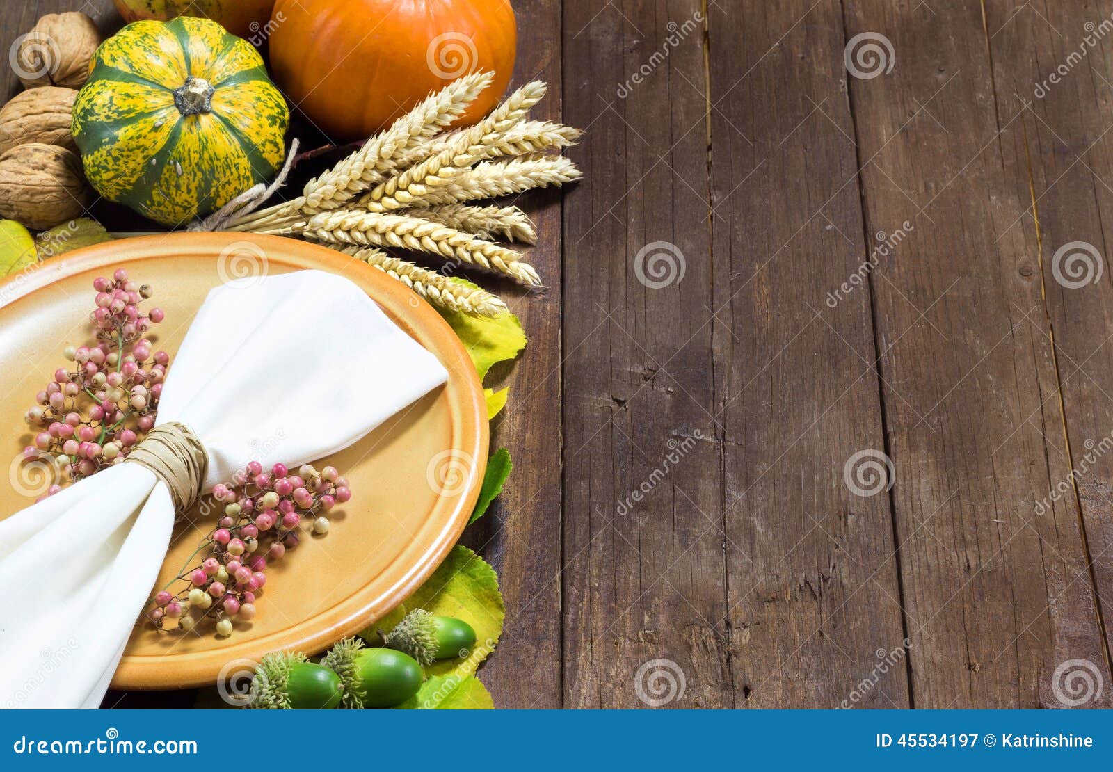 Rustic Autumn Table Setting Stock Image - Image of holiday, harvest ...