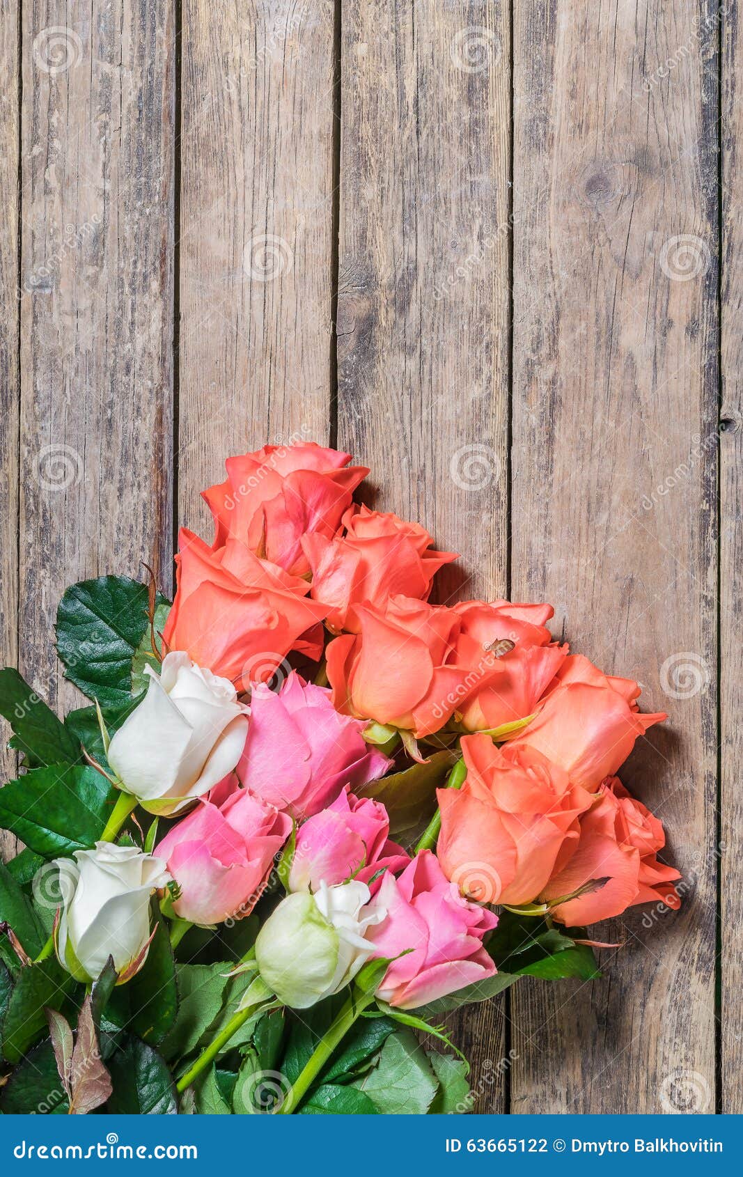 Rustic Background with Flowers Stock Photo - Image of leaf, bouquet ...