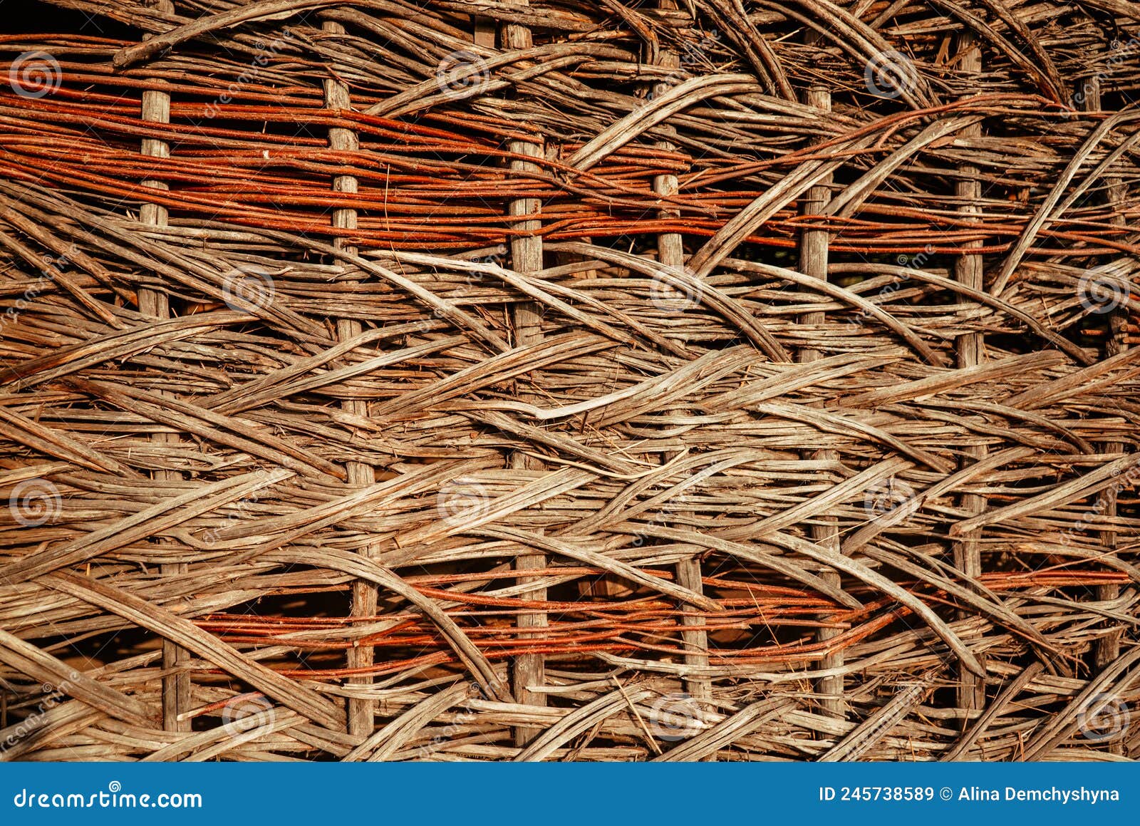 Rustic Background with Wicker Brown Dry Vines for Advertising, Graphic ...