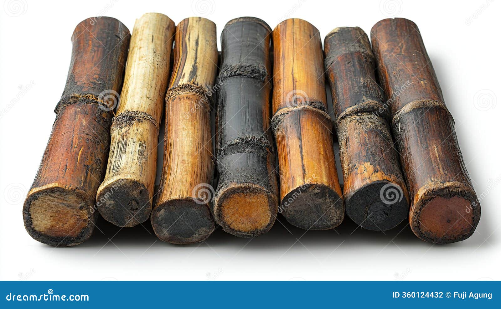 Rustic Bamboo Segments, Studio Shot, White Background, Craft Material ...