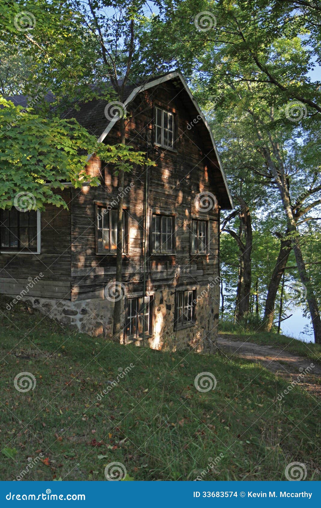 Rustic Barn in Deep Forest stock photo. Image of dirt - 33683574