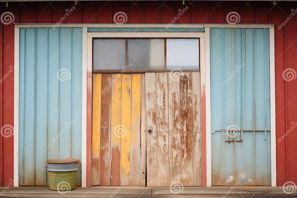 Rustic Barn Door Slightly Ajar Stock Image - Image of weathered ...