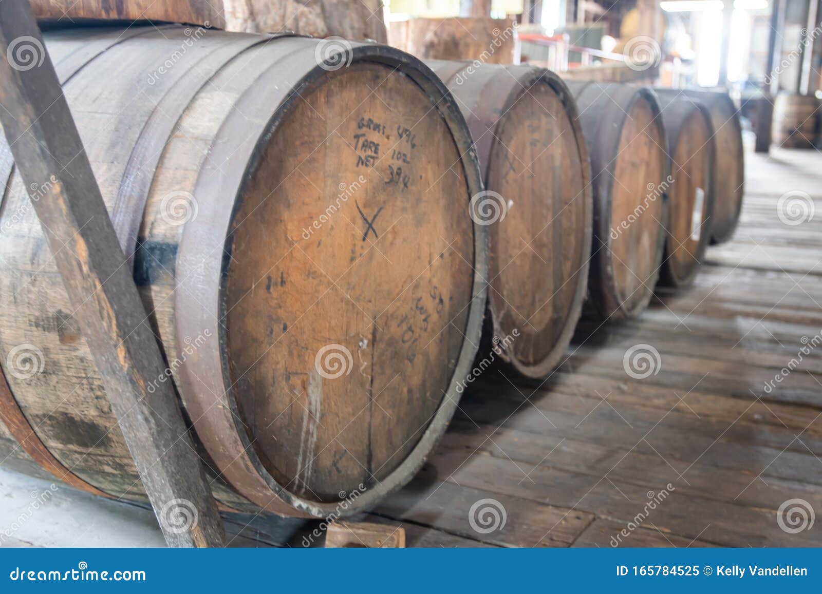 Rustic Barrels in Distillery Warehouse Stock Image - Image of disillery ...