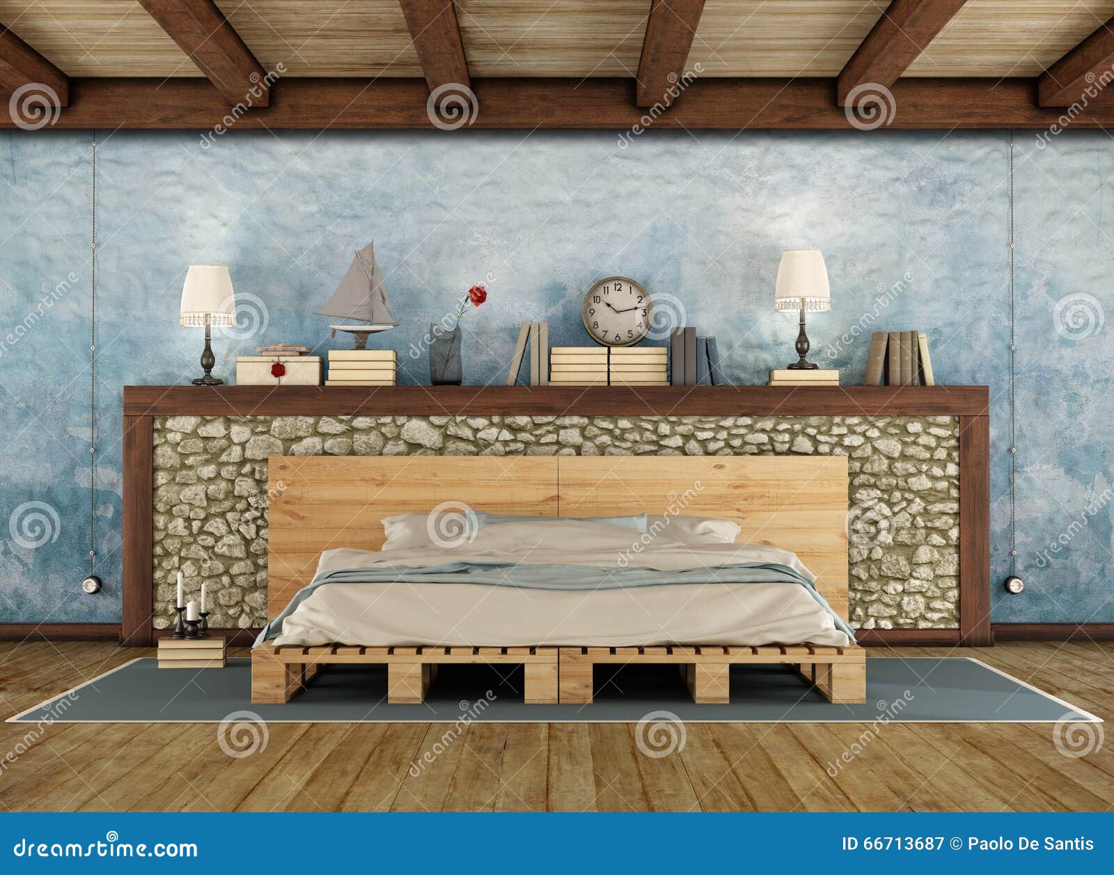 8 A Rustic Bedroom With Exposed Beams, A Four-poster Bed, And Warm ...