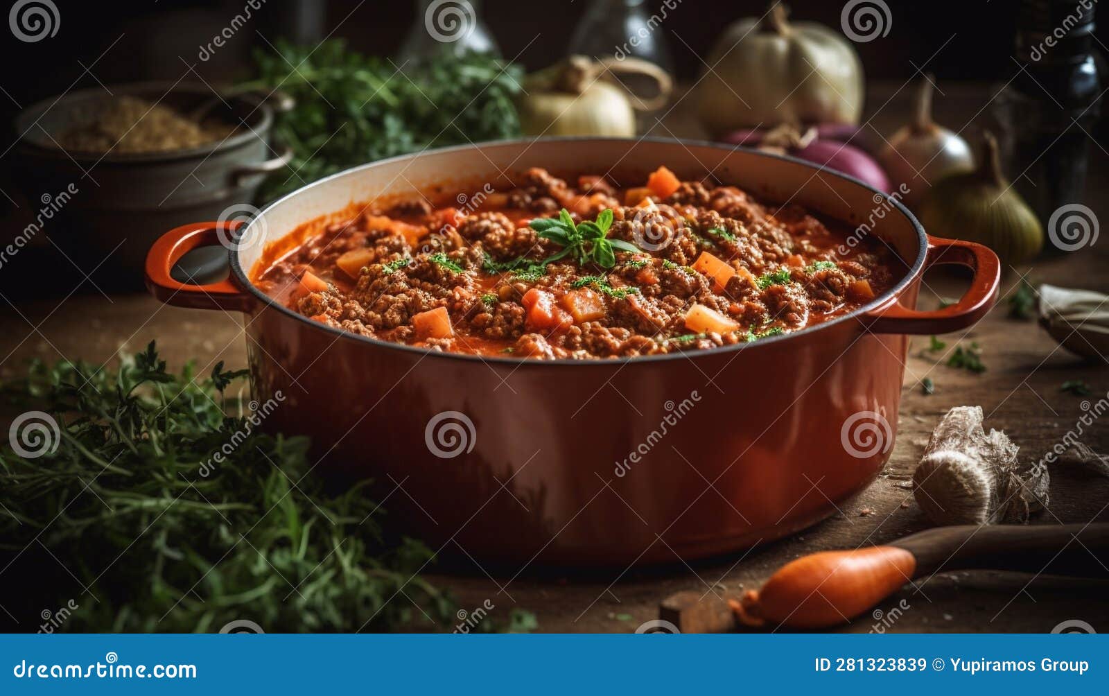 Rustic Beef Stew with Organic Vegetables, Cooked in a Casserole ...