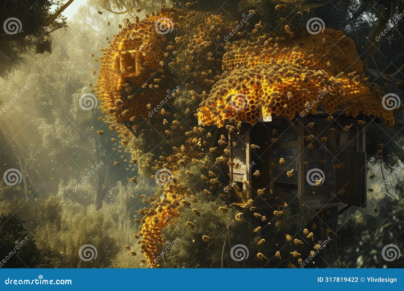 Beehive Of Wild Bees In The Amazon Rainforest In Brazil Stock Image ...