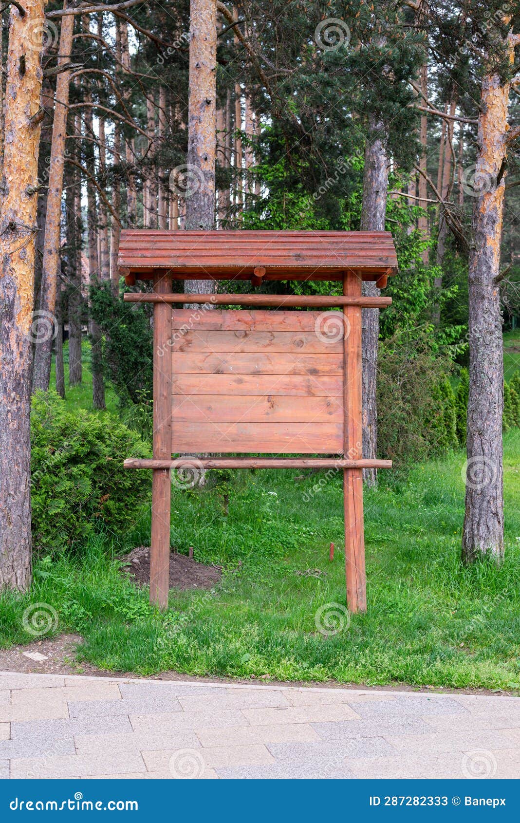 Rustic Billboard for Information Stock Image - Image of pines, nature ...
