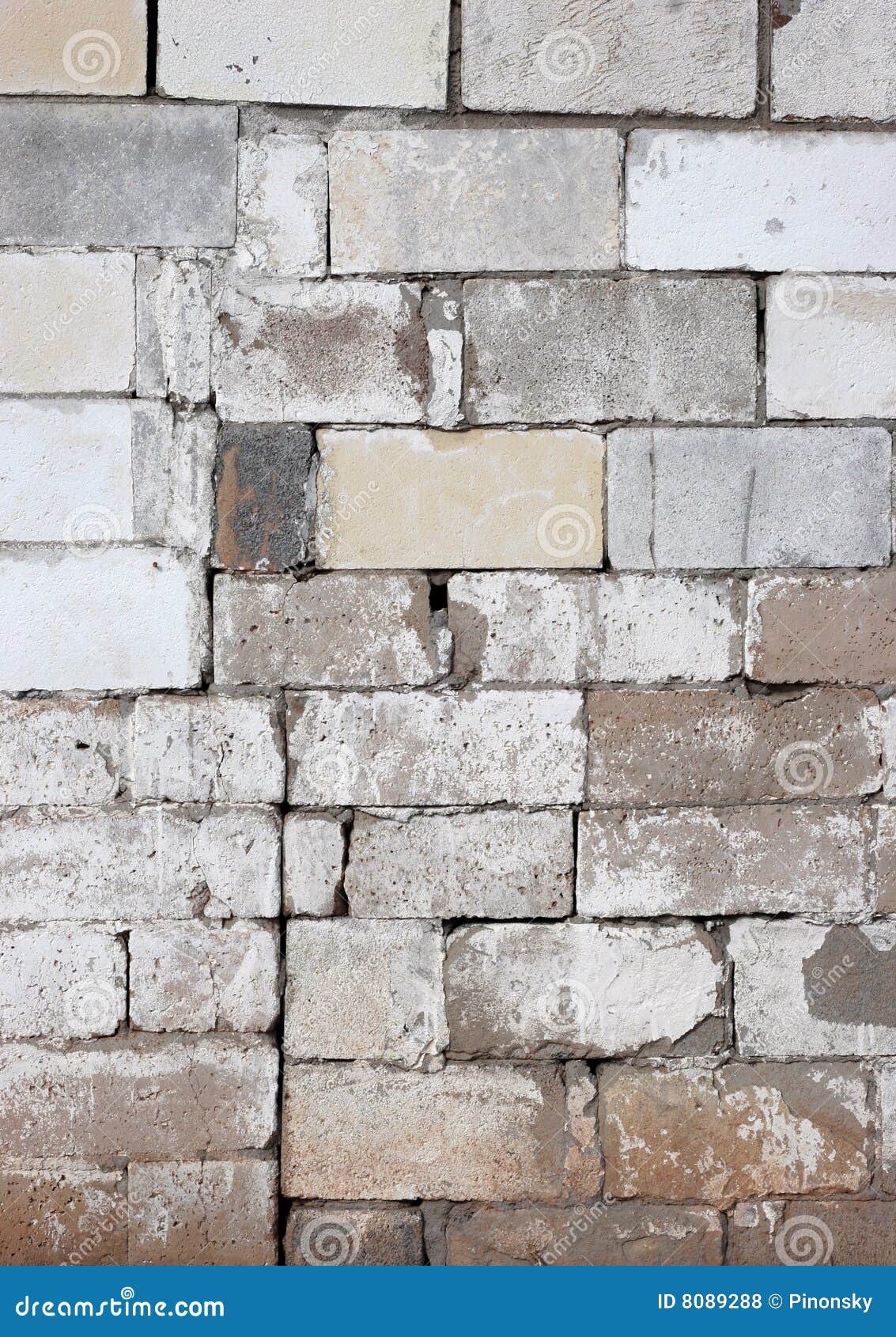 Rustic Block Wall with Fading White Paint Stock Photo - Image of brick ...