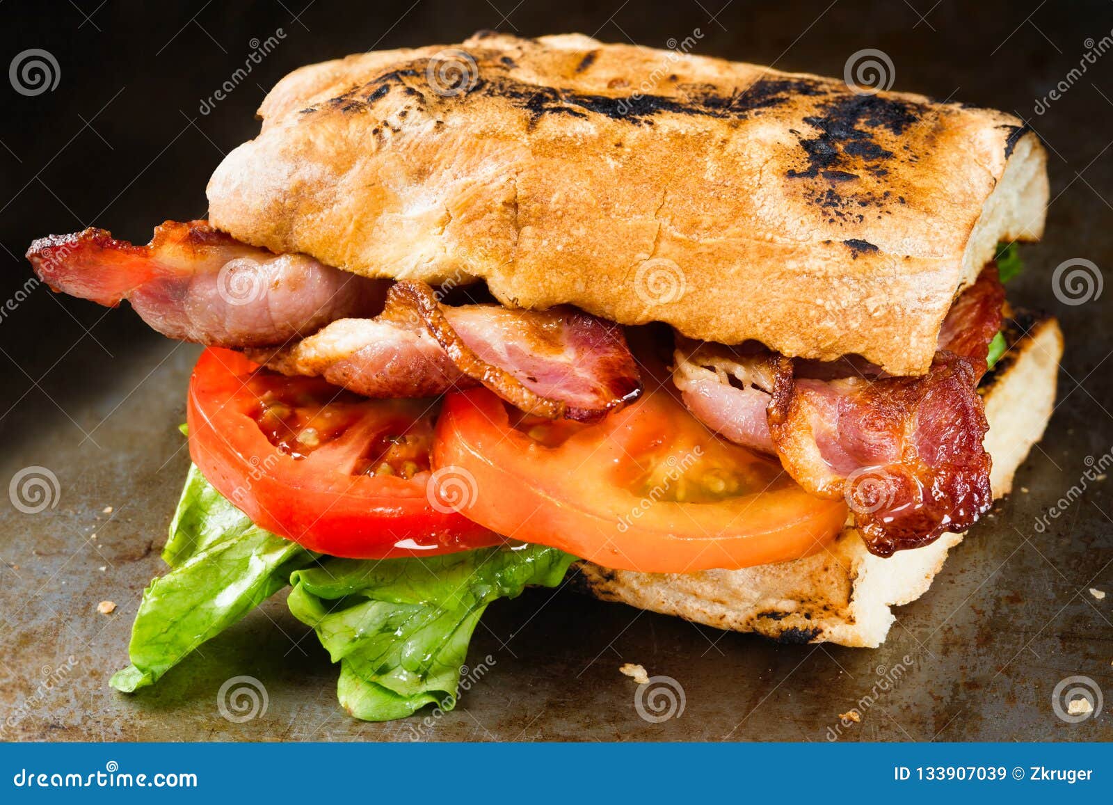 Rustic blt sandwich stock image. Image of cooked, cholesterol - 133907039