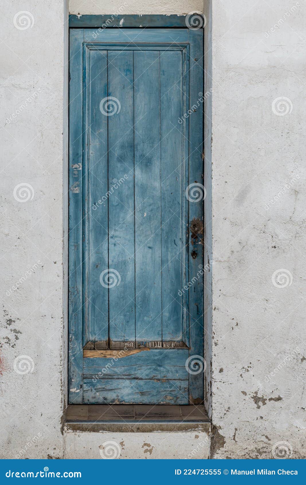 Rustic Blue Wooden Door of a Rural House Stock Image - Image of retro ...