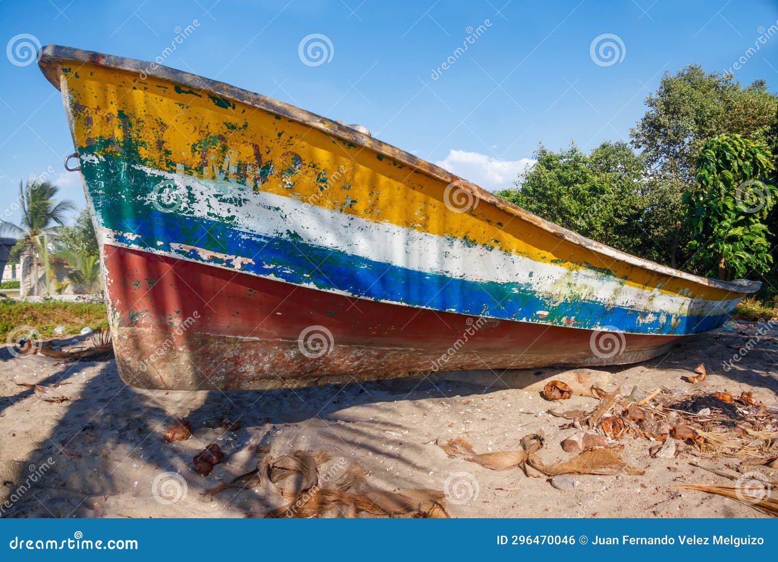 Rustic Boat Interior With Wooden Benches Stock Photography ...