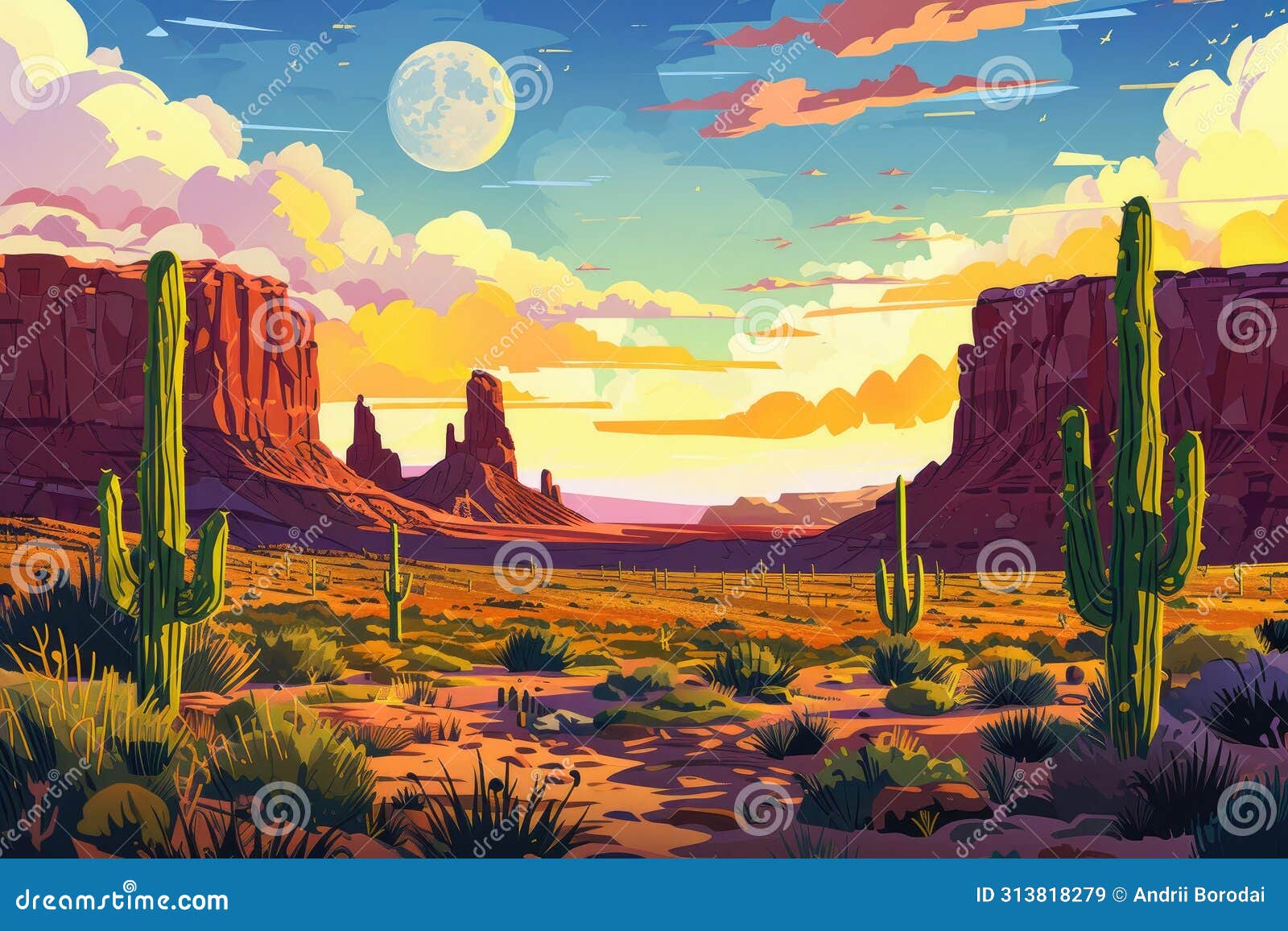 Rustic Boho Elegance in Wild West Setting. Stock Illustration ...
