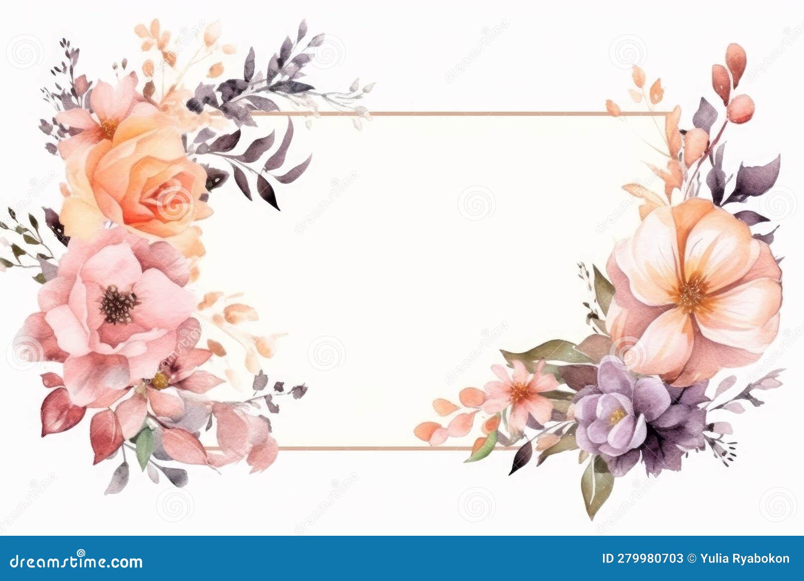 Rustic Boho Pastel Frame. Generate Ai Stock Illustration - Illustration ...