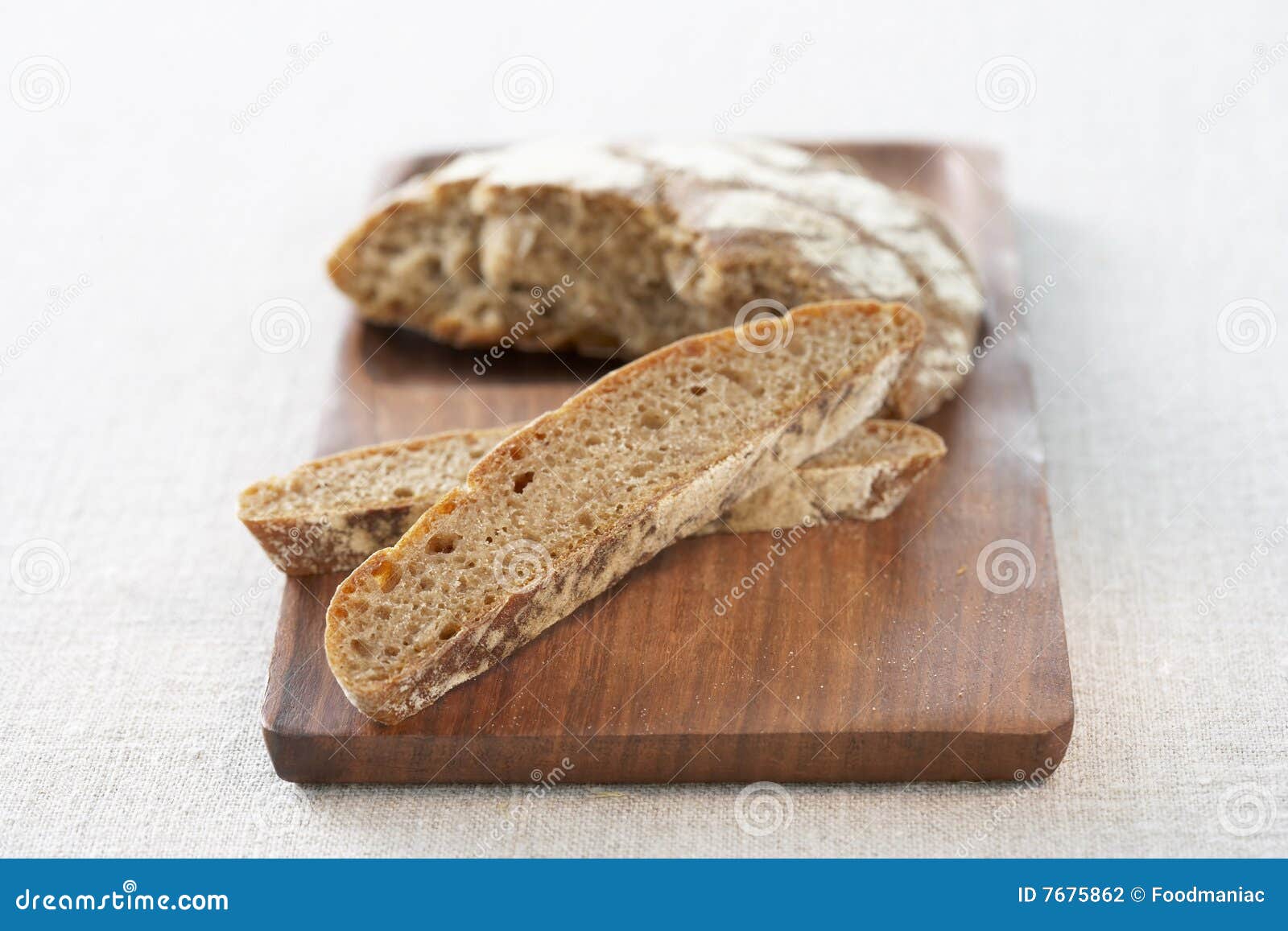 Rustic bread stock photo. Image of rustic, bread, sliced - 7675862