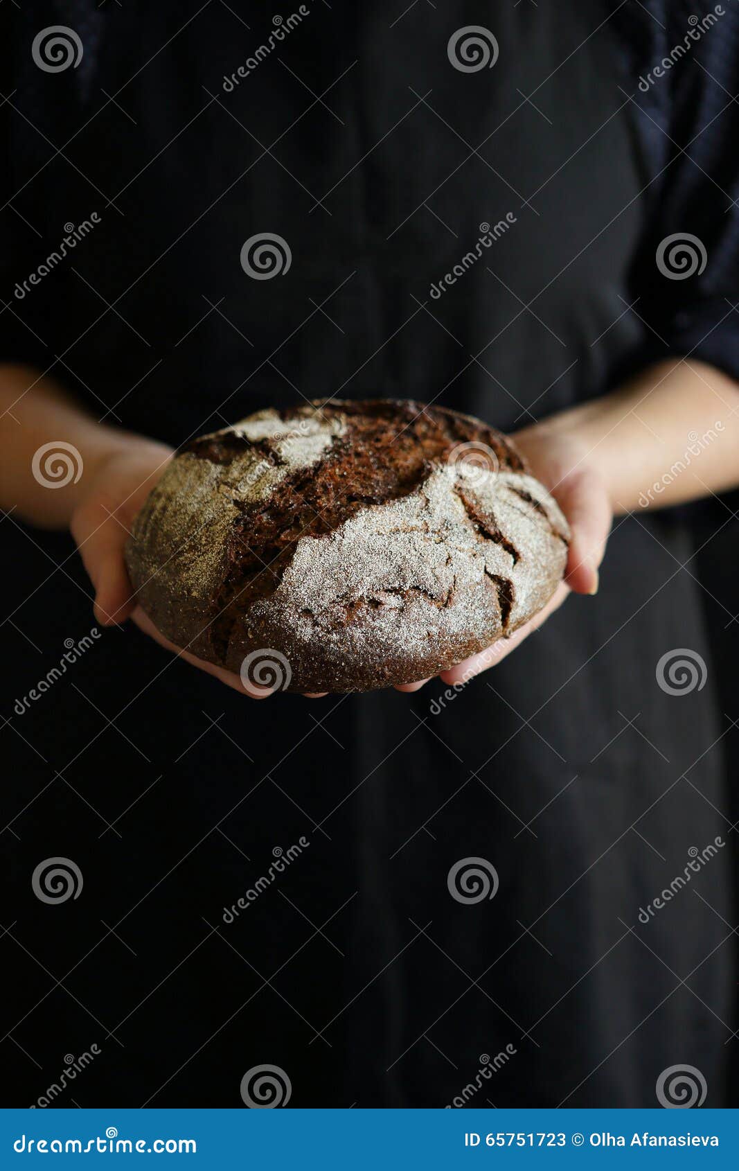 Rustic bread in baker hand stock image. Image of healthy - 65751723