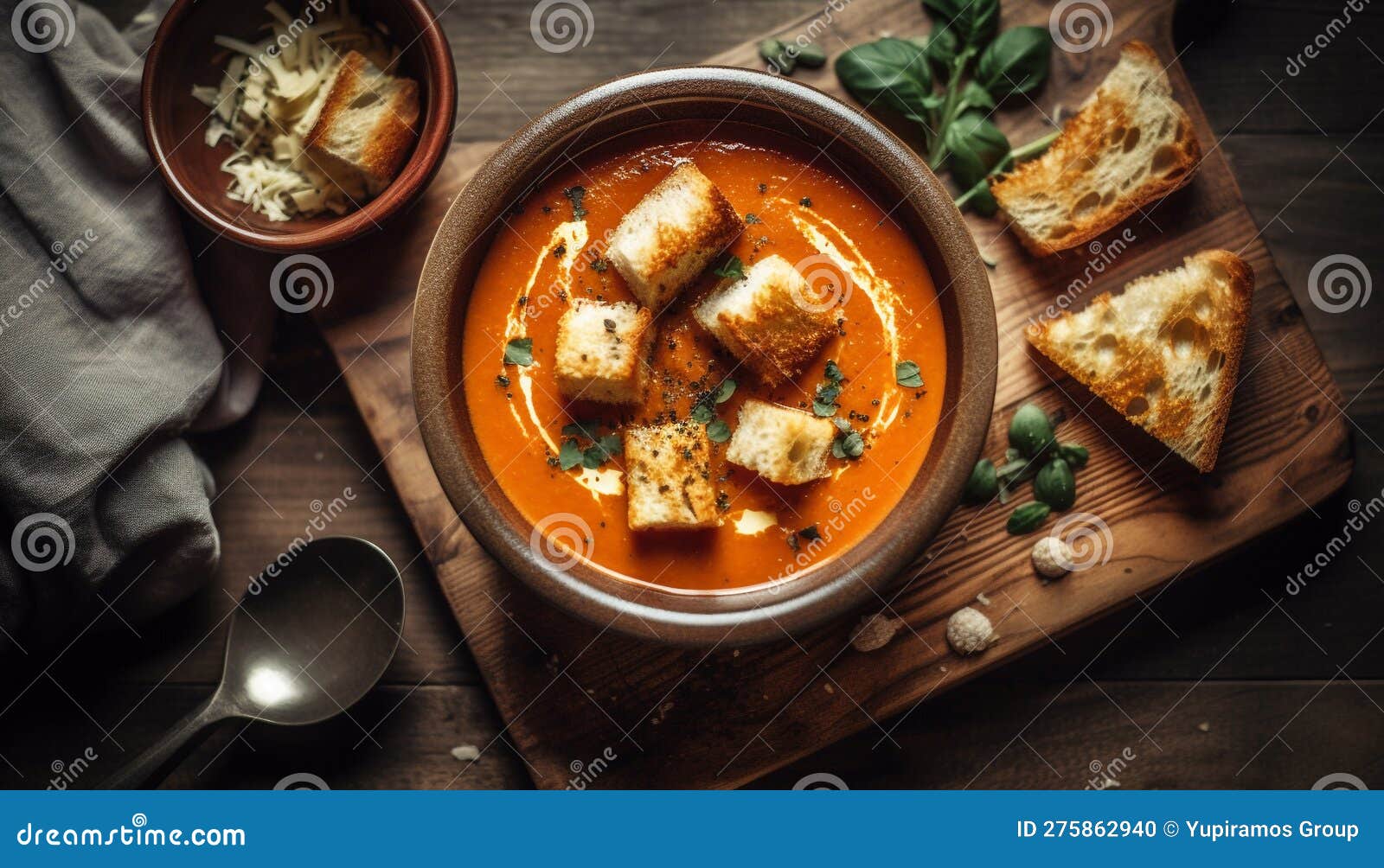 Rustic Bread Bowl Soup, a Gourmet Appetizer Generated by AI Stock ...
