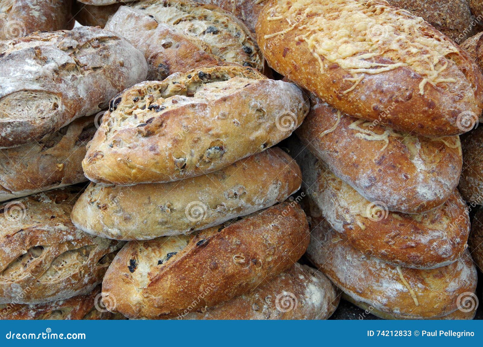 Rustic Bread Loaves Stacked Stock Image - Image of brown, wheat: 74212833