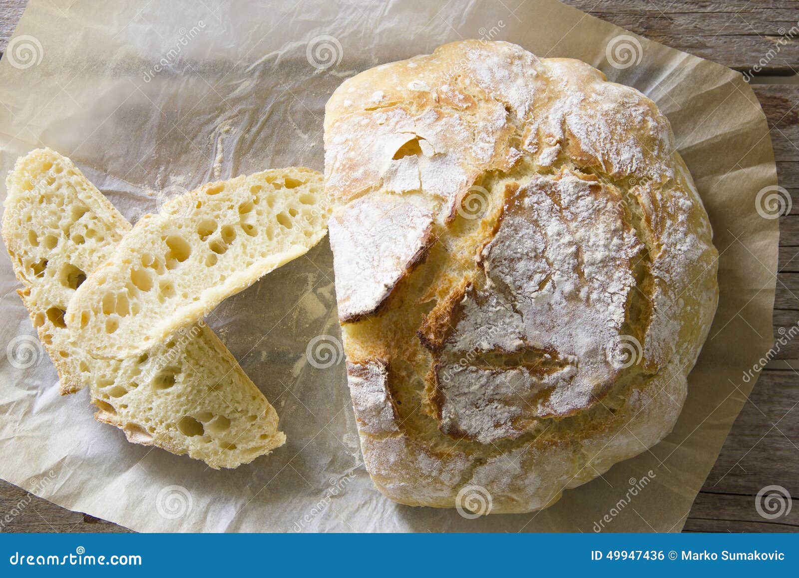 Rustic Bread stock photo. Image of rustic, food, sliced - 49947436