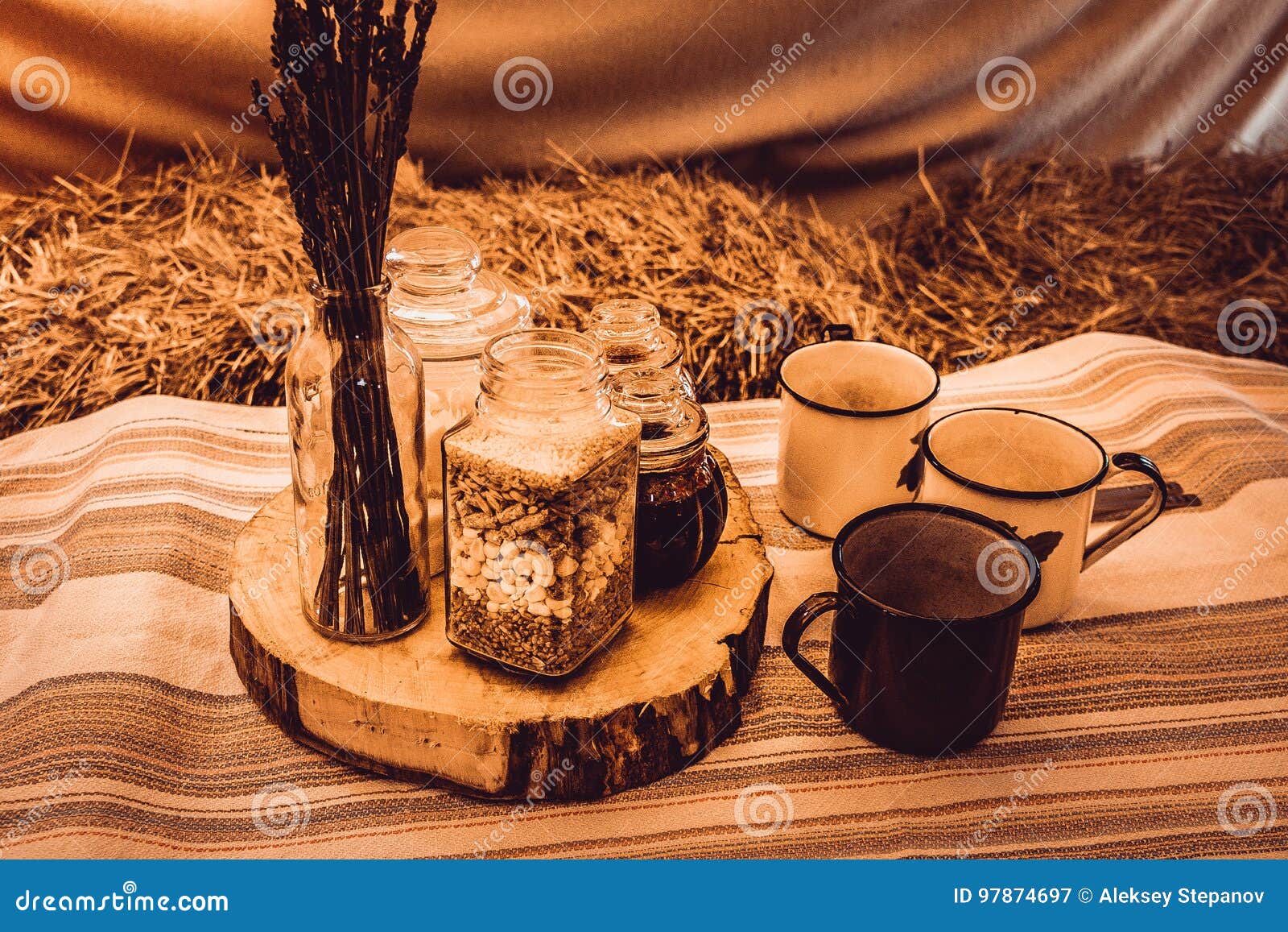 Rustic Breakfast in the Hut Stock Image - Image of delicious, healthy ...