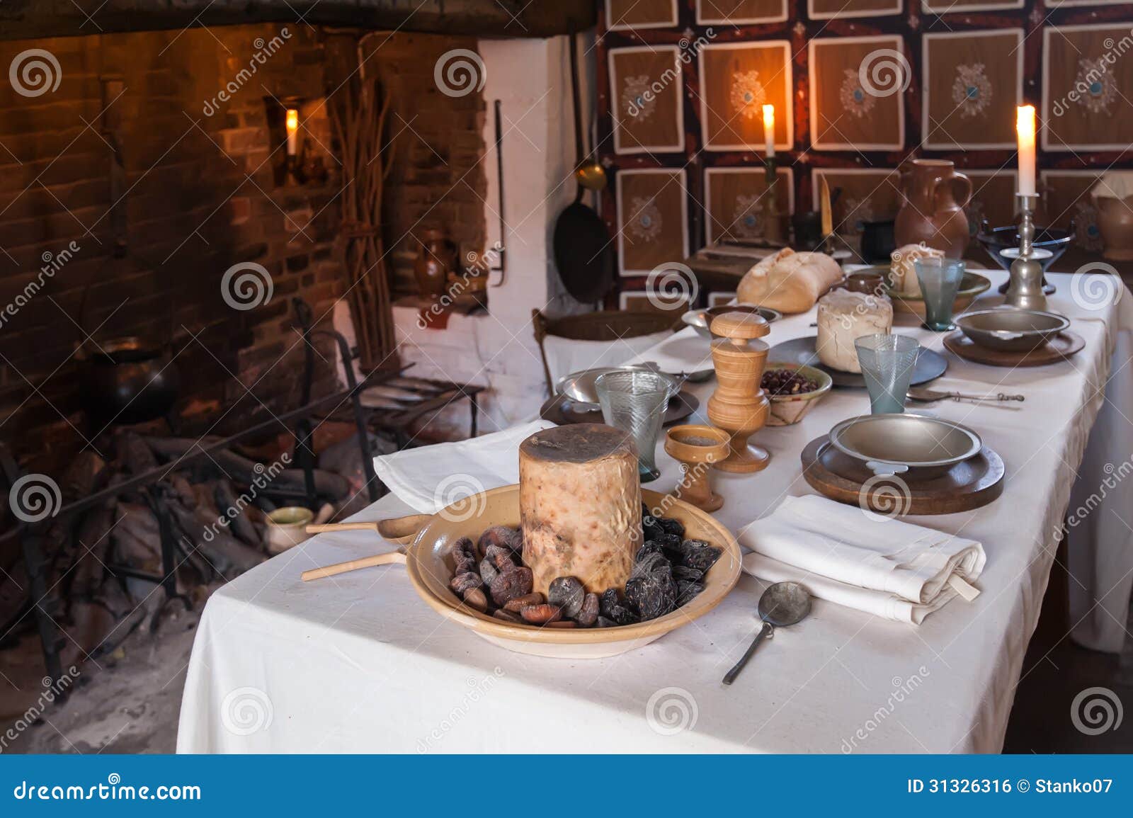 Rustic breakfast table stock photo. Image of equipment - 31326316