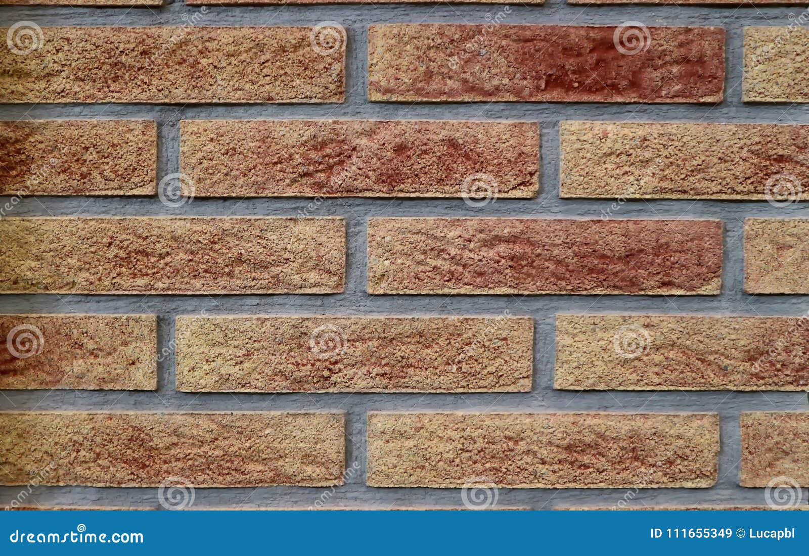 Rustic Brick Wall Texture with Yellow Bricks Stained with Red Stock ...