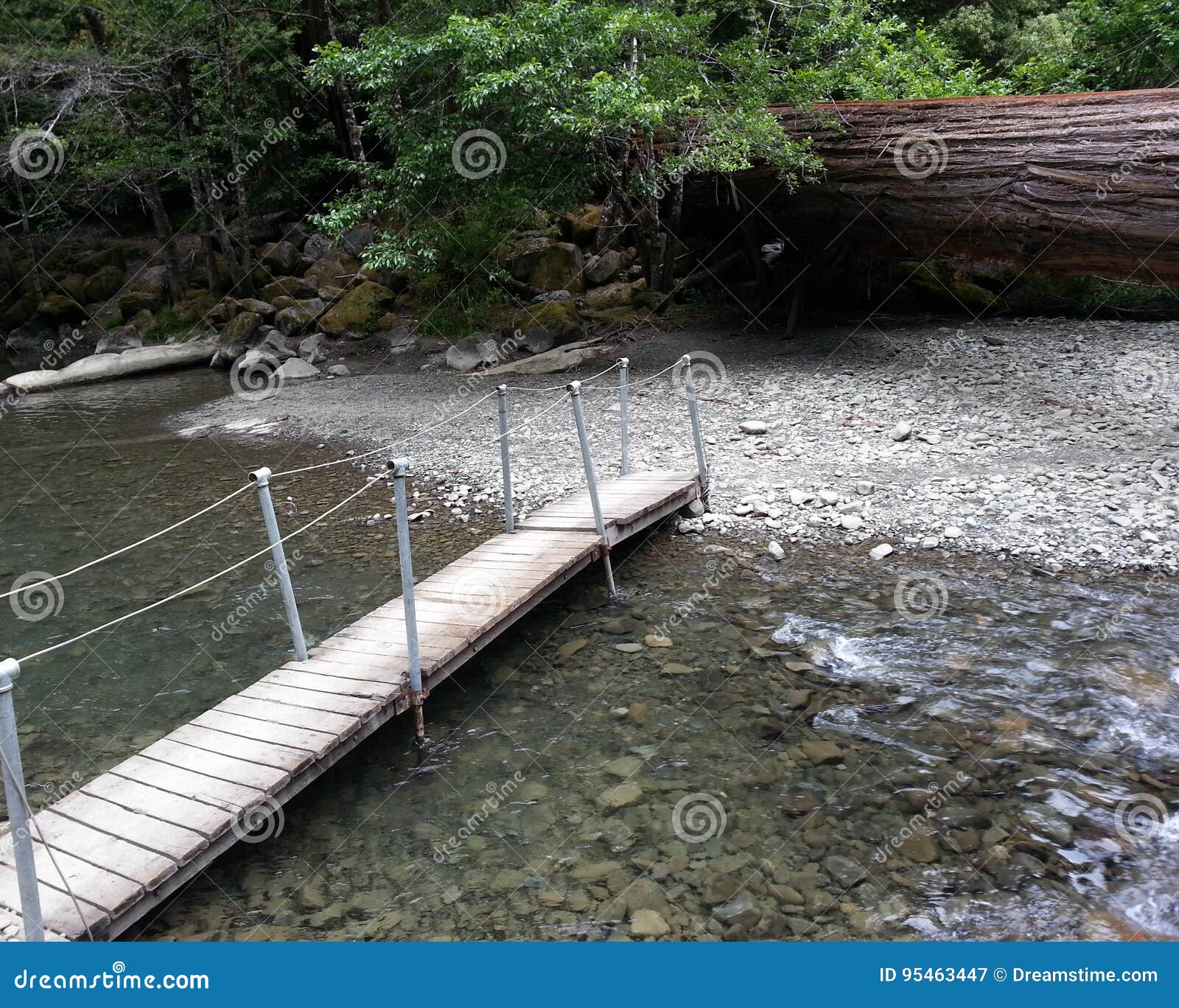 Rustic Bridge Over a River stock image. Image of nature - 95463447