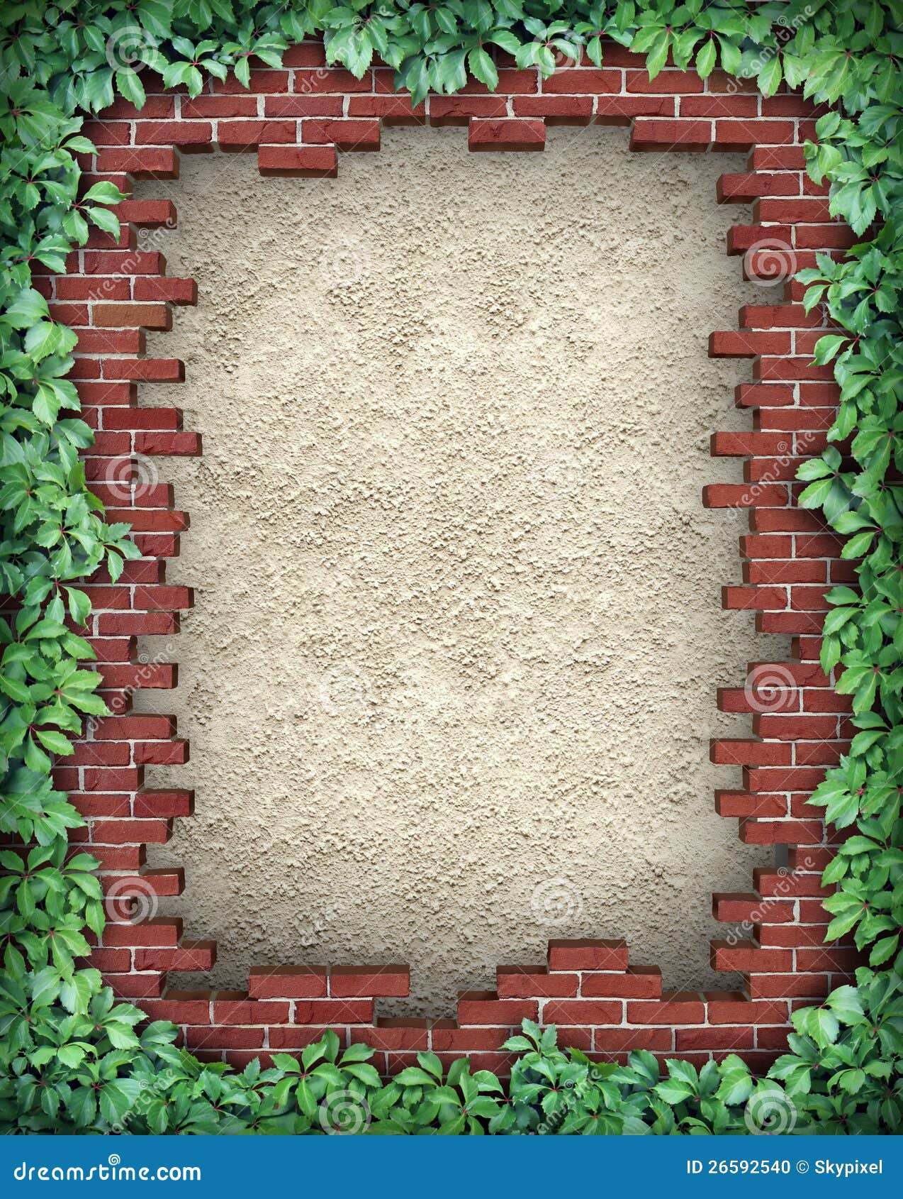 Rustic Broken Brick Frame stock illustration. Illustration of blocks ...