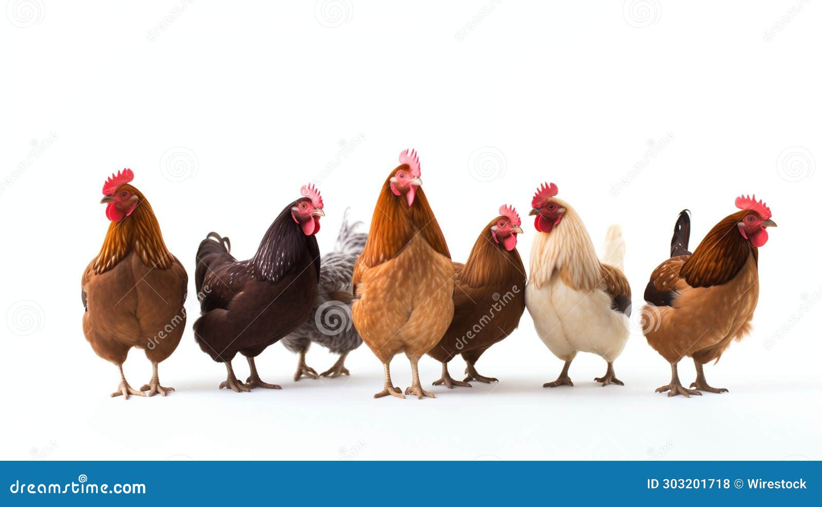 Rustic Brood: a Group of Chickens Stock Illustration - Illustration of ...