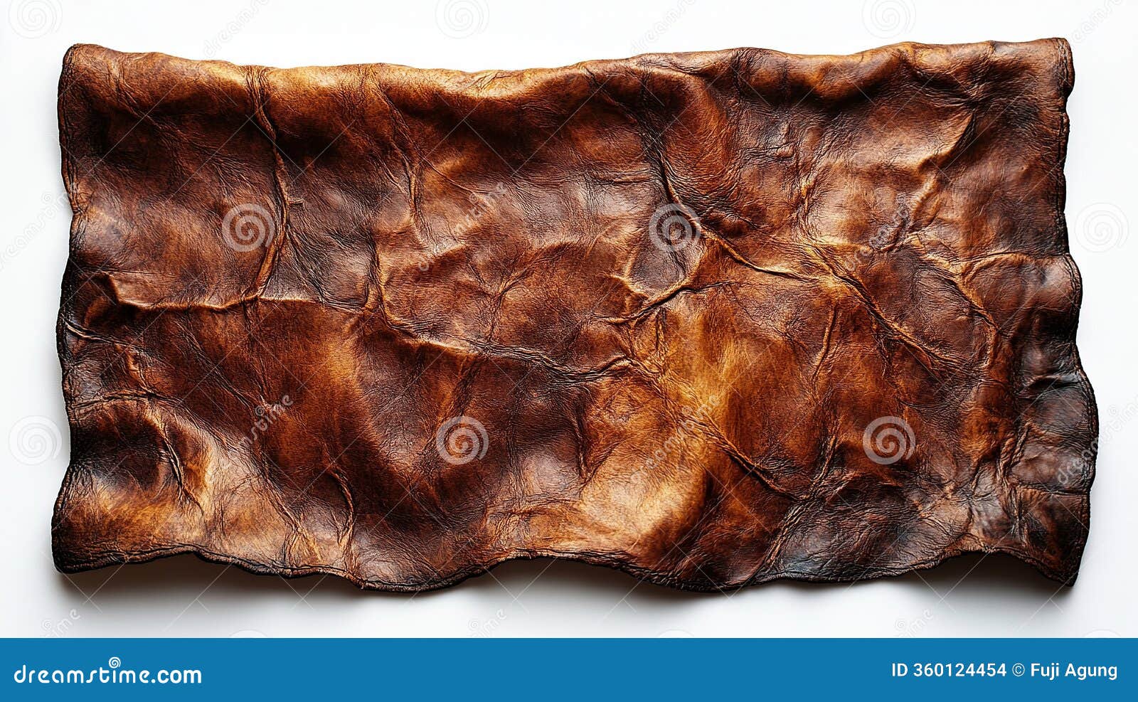 Rustic Brown Leather Texture, Crumpled, Studio Shot, White Background ...