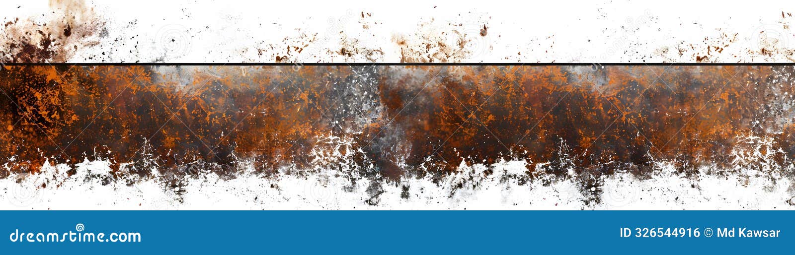 Rustic Brown Metal Border with Fire Effect Stock Illustration ...