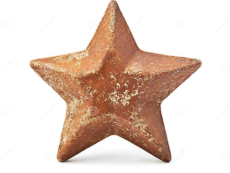 Rustic Brown Star-shaped Ornament Isolated on White Stock Illustration ...
