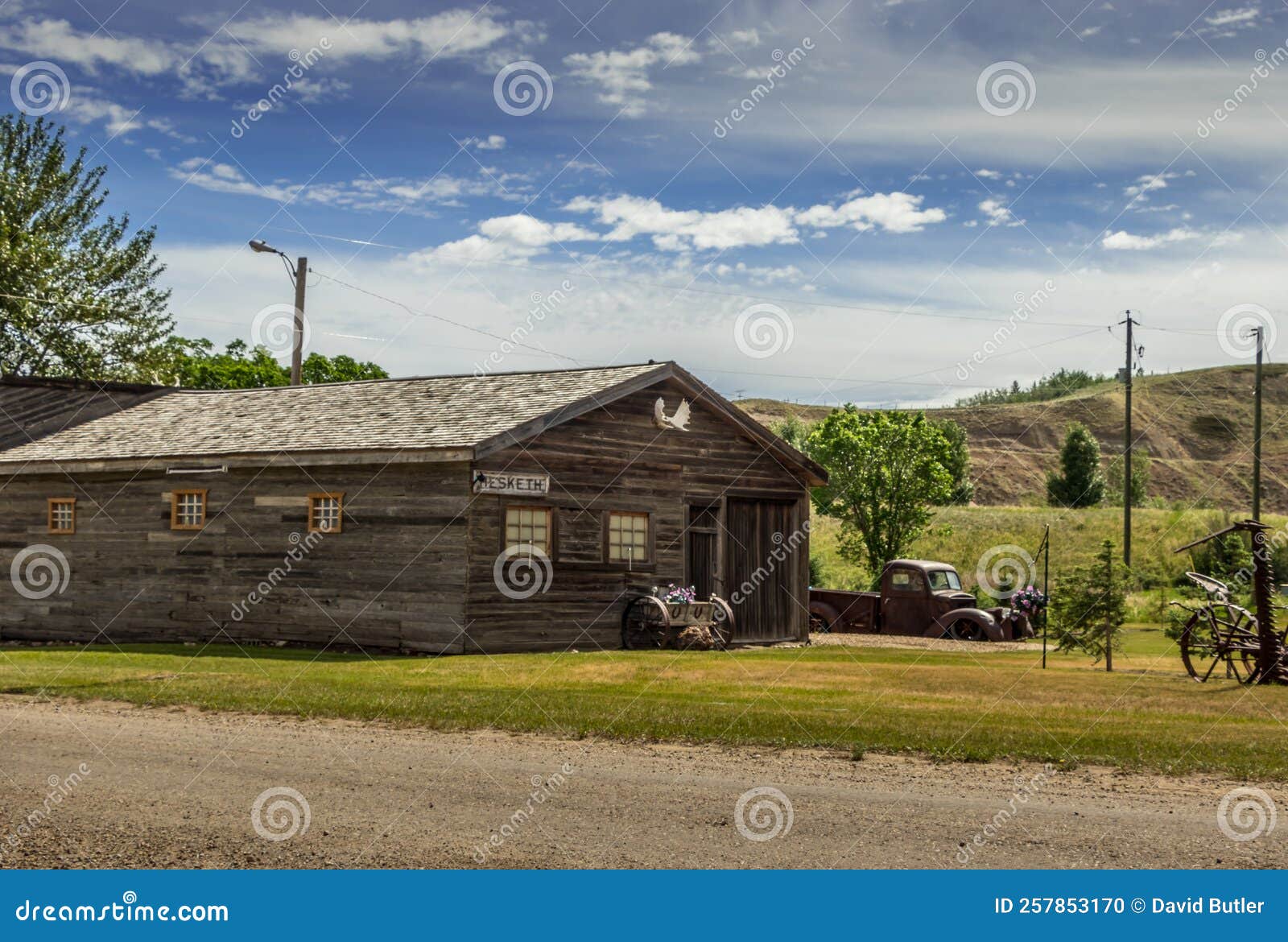 Rustic Buildings in Downtown Heskith Alberta Canada Stock Photo - Image ...