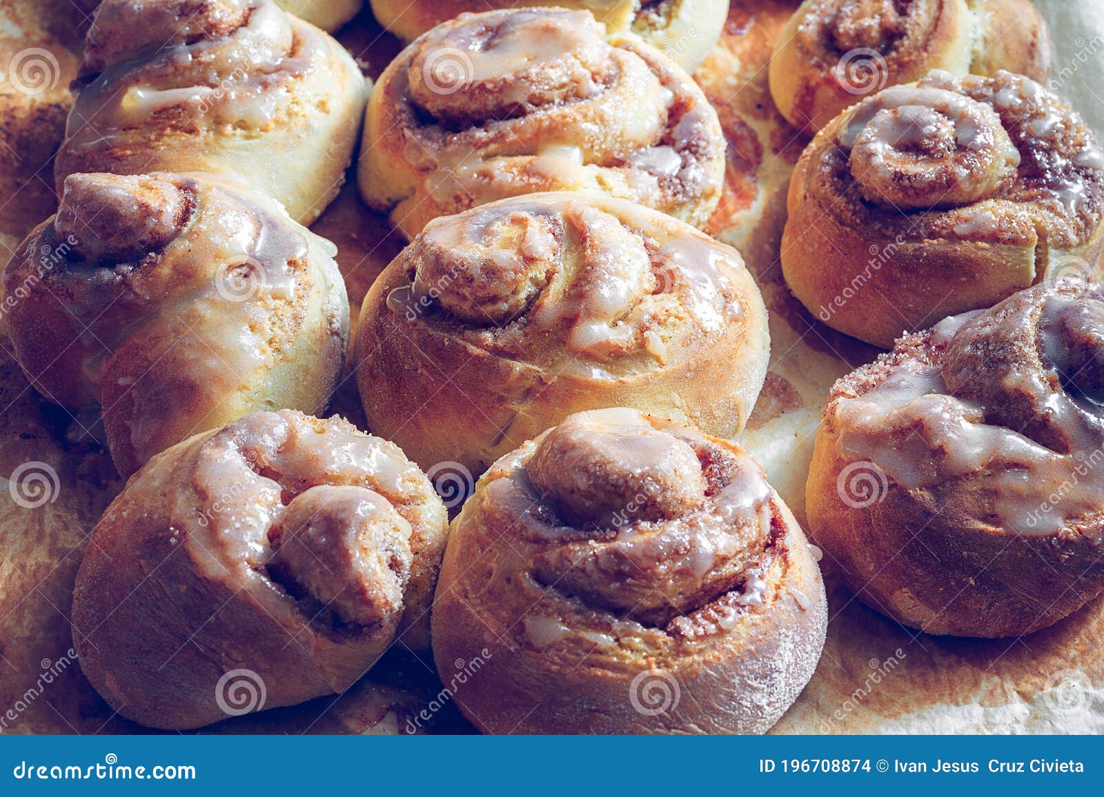 Rustic Buns of Sweet Milk and Cinnamon. Stock Photo - Image of dairy ...
