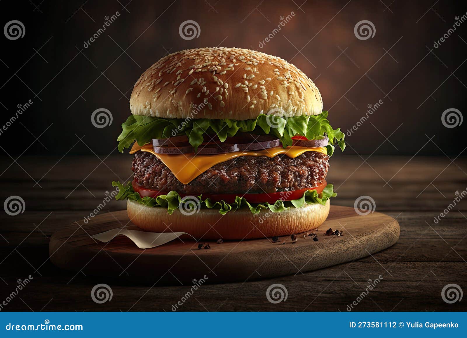 Rustic Burger. Illustration AI Generative Stock Illustration ...