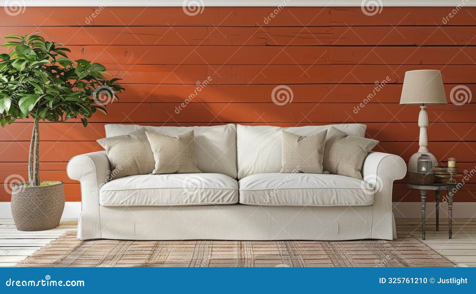 A Rustic Burnt Orange Wall with a Distressed Shiplaplike Texture Adding ...