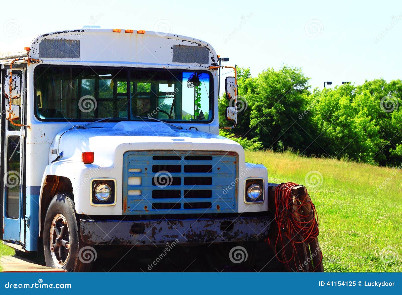 Rustic Bus stock image. Image of decay, junk, rust, grass - 41154125
