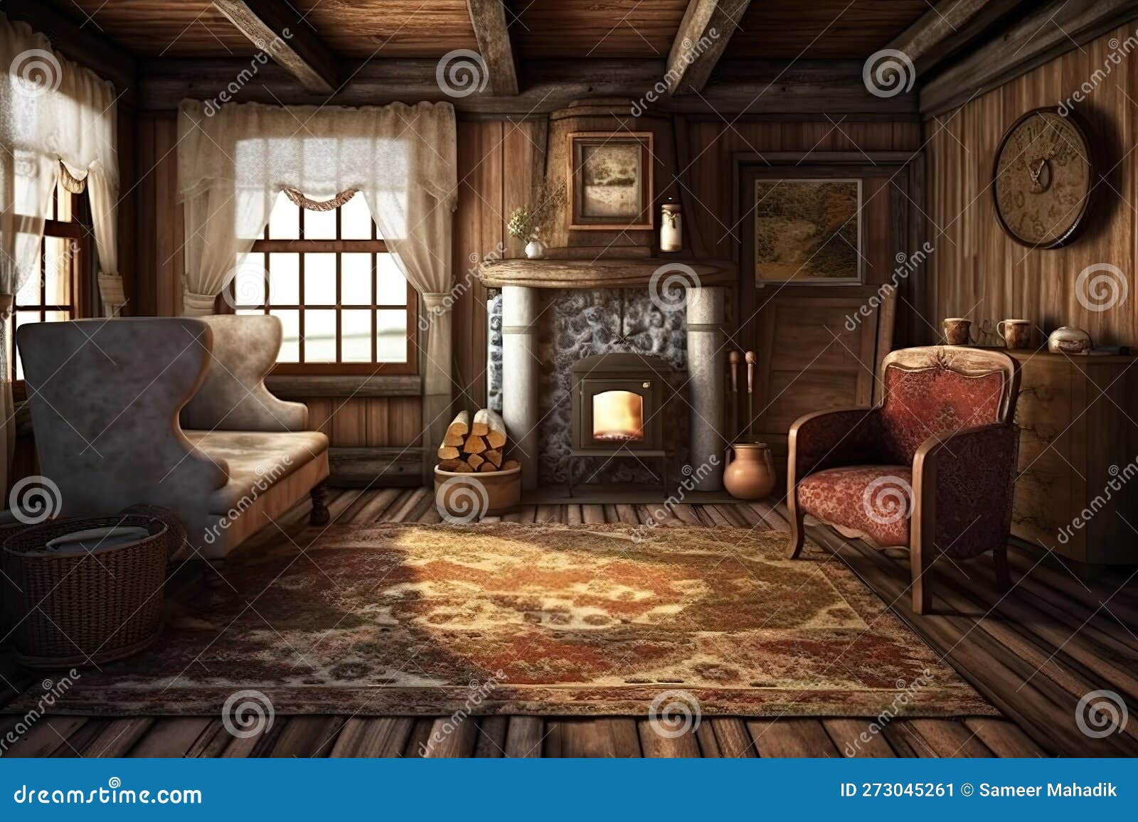 Rustic Cabin: Create A Set Of Images That Showcase A Charming, Cozy ...