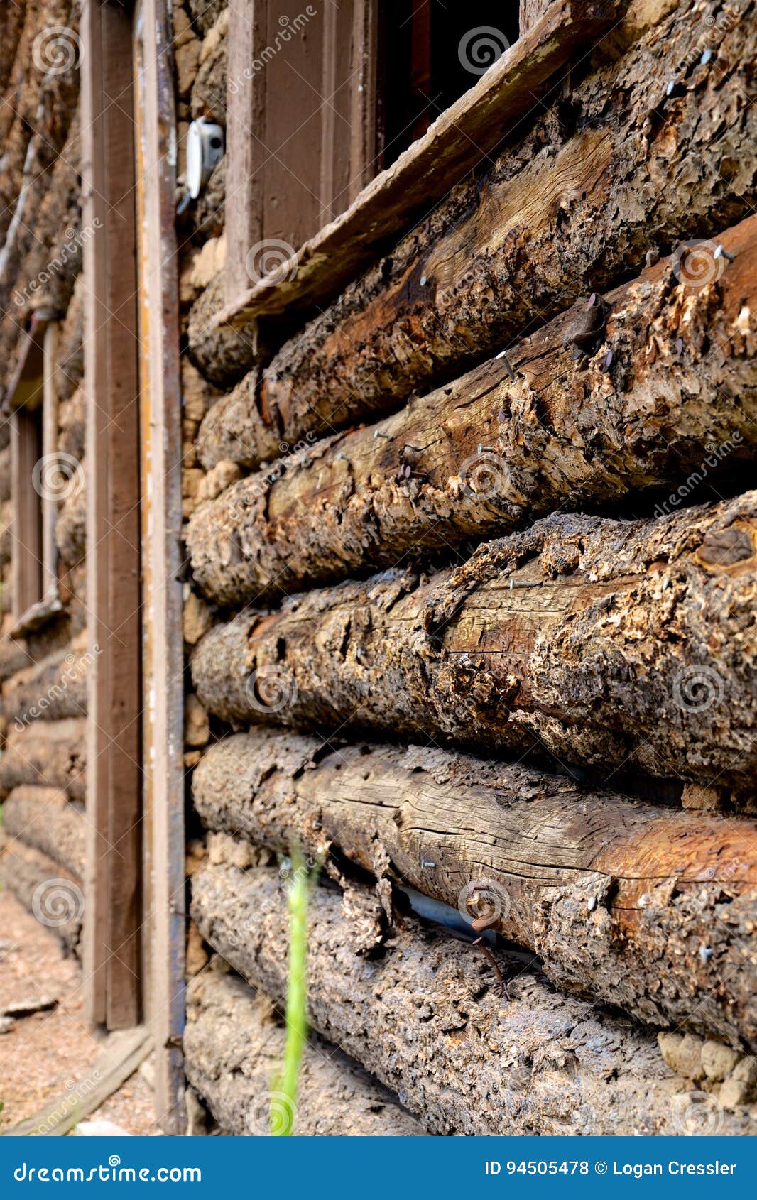 Rustic Cabin Logs stock photo. Image of house, window - 94505478