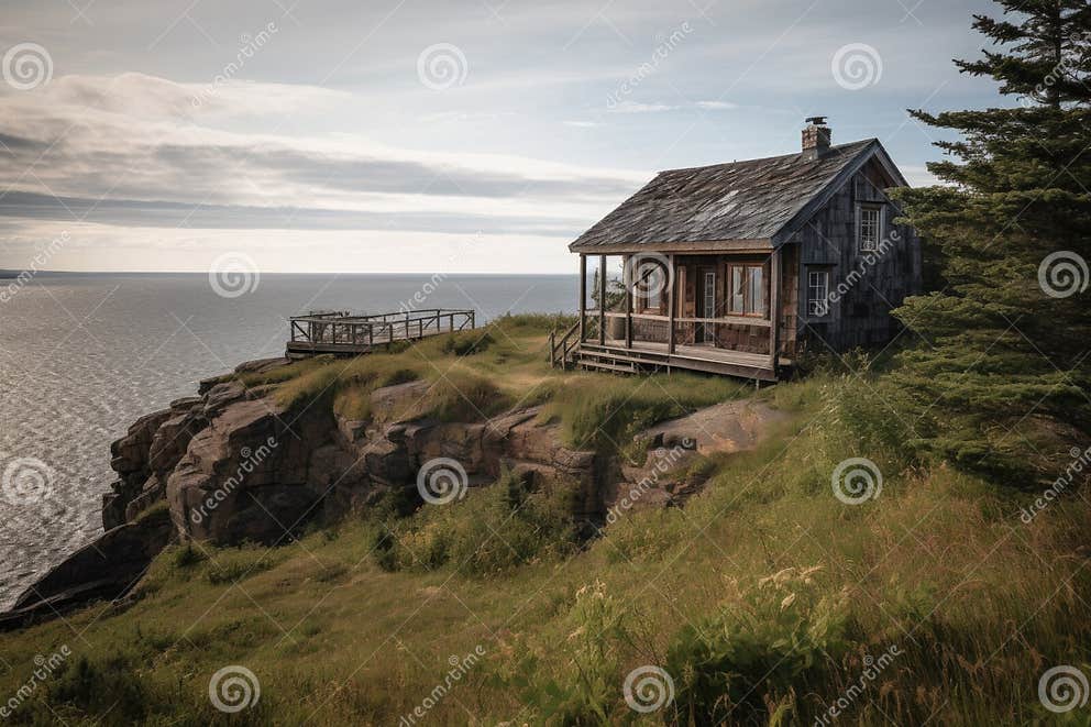 Rustic Cabin Perched on the Edge of a Cliff, with Sweeping Views of ...