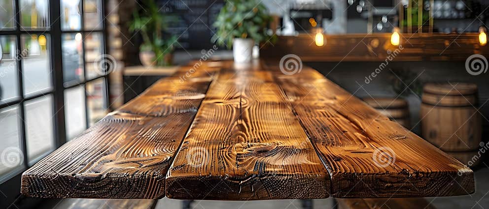 Rustic Cafe Table with Space for Your Creation. Concept Cafe ...