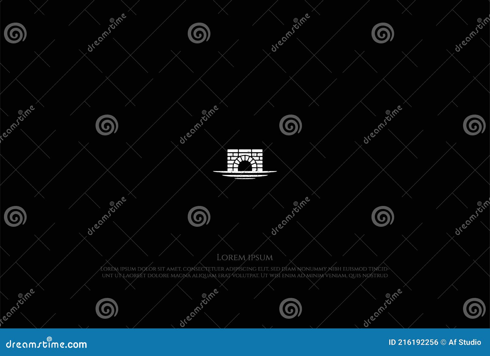 Rustic Canal Brick Bridge Water Way Logo Design Vector Stock Vector ...