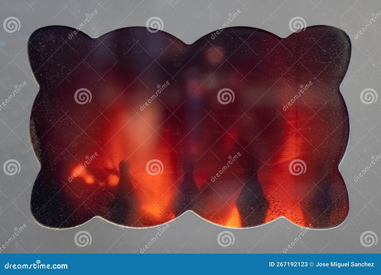 Rustic Cast Iron Stove Window Where You Can See the Fire Burning Inside ...