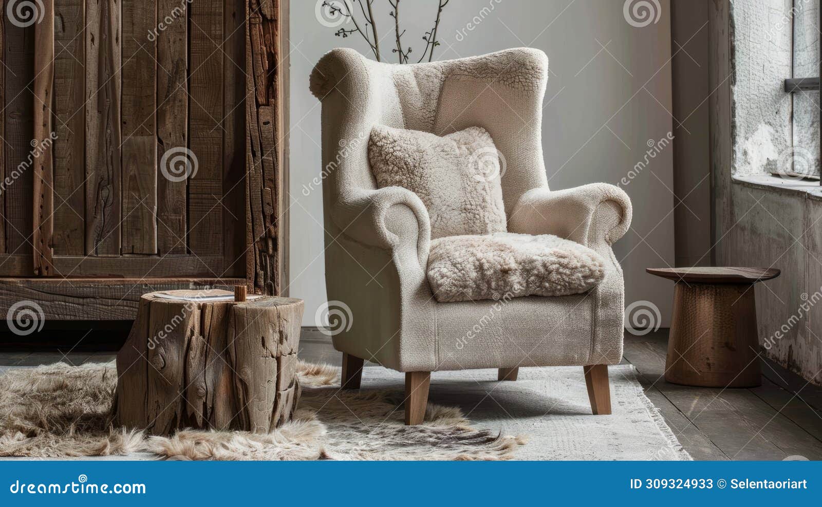 Rustic Chair Outdoors, Illuminated By Lantern Light Generated By AI ...