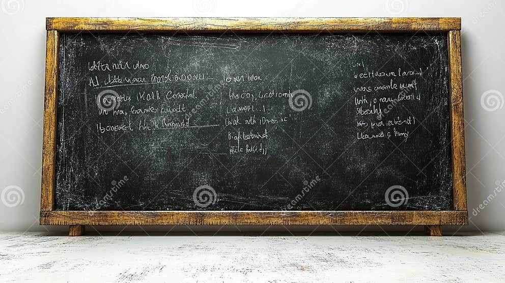 Rustic Chalkboard Notes Classroom Interior Learning Stock Illustration ...